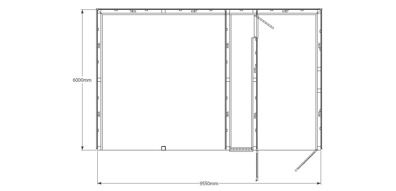 Oak Framed Garage Block | 2 Open Car Bays | 1 Enclosed | WS00103