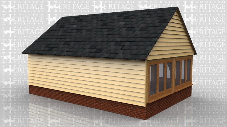 3-Bay Oak Frame Garden Room Extension | Weatherboard | WS00123
